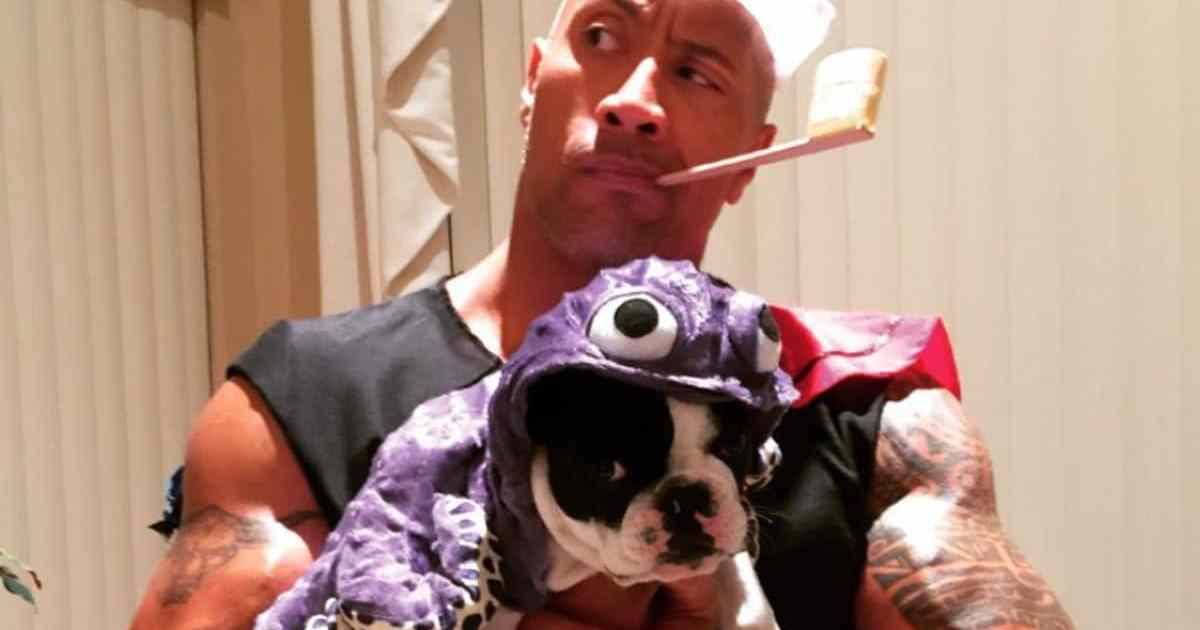 Dwayne Johnson’s Dog Steals the Spotlight as He Poses With Dad for GQ ...